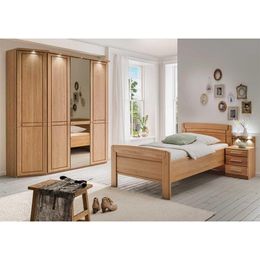 Pharao24.de Einzel Schlafzimmer Set aus Eiche teilmassiv Made in Germany (dreiteilig)