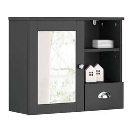 Pharao24.de Moderner Spiegelschrank in Dunkelgrau 60 cm breit