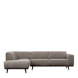 Pharao24.de Wohnzimmer Sofa in L Form Graubraun und Schwarz