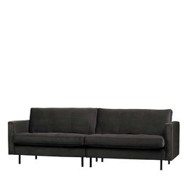 Pharao24.de Wohnzimmercouch in Anthrazit Samt 275 cm breit