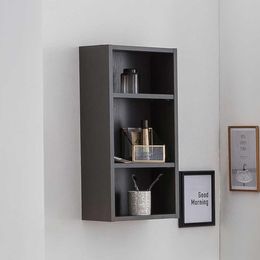 Pharao24.de Landhausregal Badezimmer in Dunkelgrau 30 cm breit