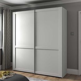 Pharao24.de Kleiderschrank weiss Landhaus modern 217 cm hoch Schwebet&uuml;ren