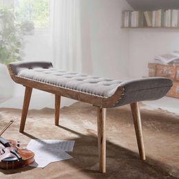 Pharao24.de Ankleidebank aus Mangobaum Massivholz und Stoff Landhausstil