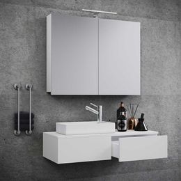 Pharao24.de Modernes Badezimmerm&ouml;belset in Wei&szlig; die Wandmontage (zweiteilig)