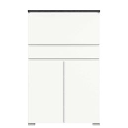 Pharao24.de Schuhschrank weiss dunkelgrau in modernem Design 152 cm hoch