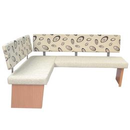 Pharao24.de Esstischbank gepolstert in Beige - Grau - Buchefarben Winkelform