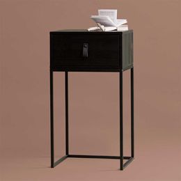 Pharao24.de Bettkommode in Schwarz Kiefer massiv 40 cm breit