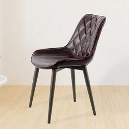 Pharao24.de Esstischstuhl Set in dunkel Violett Kunstleder Retrostil (2er Set)