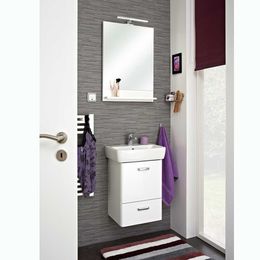 Pharao24.de Waschplatz Set Badm&ouml;bel Set f&uuml;r die Wandmontage mit Metallgriffen (zweiteilig)