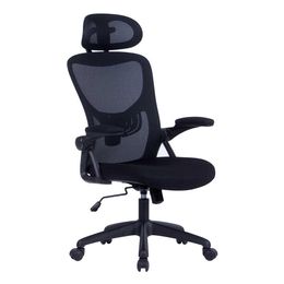 Pharao24.de Ergonomischer B&uuml;rostuhl mit Lendenwirbelst&uuml;tze hochklappbaren Armlehnen