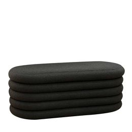Pharao24.de Boucle Schlafzimmerbank in Anthrazit oval 108 cm breit