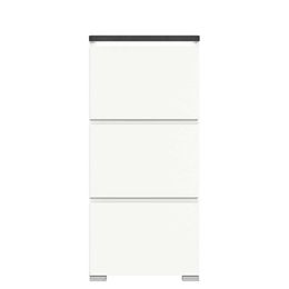 Pharao24.de Schuhschrank f&uuml;r Flur und Diele in Wei&szlig; & Dunkelgrau 60 cm breit