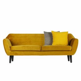 Pharao24.de 2 Sitzer Sofa in Gelb Retro Design