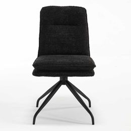 Pharao24.de Boucle St&uuml;hle in Anthrazit mit Gestell aus Metall 51 cm breit (2er Set)