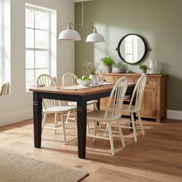Pharao24.de Shabby Esstisch in Schwarz Antik Finish