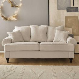 Pharao24.de Vintage Dreisitzer Couch Beige im Landhausstil 200 cm breit