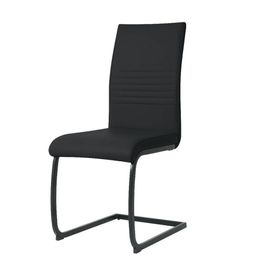 Pharao24.de Schwingstuhl Esszimmerstuhl in Schwarz aus Kunstleder (2er Set)