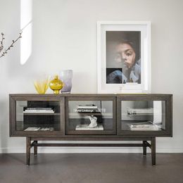 Pharao24.de Modernes Esszimmer Sideboard in Eiche Dunkelbraun 170 cm breit
