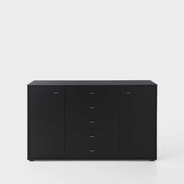 Pharao24.de Sideboard in Schwarz Glas beschichtet