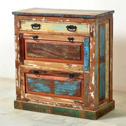 Pharao24.de Schuhschrank aus Massivholz Shabby Chic