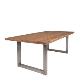 Pharao24.de K&uuml;chen Tisch aus Teak Recyclingholz und Eisen Industry Design