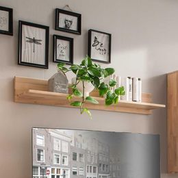 Pharao24.de Massiv H&auml;ngeregal in Eiche Bianco ge&ouml;lt modern