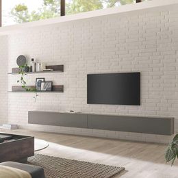 Pharao24.de Design Wohnwand in modernem Design melaminbeschichtet (vierteilig)