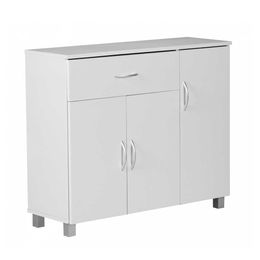Pharao24.de Flur Sideboard in Wei&szlig; 3 t&uuml;rig 1 Schublade
