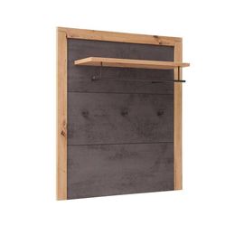 Pharao24.de Wandgarderobe Garderobenpaneel in Dunkelgrau 3 Kleiderhaken