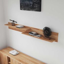 Pharao24.de Massivholz Wandboard mit 2 Ablagen Kernbuche ge&ouml;lt