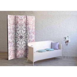 Pharao24.de Spanische Wand mit Mandala Muster Pink und Wei&szlig;