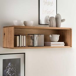 Pharao24.de Wohnzimmer Wandh&auml;ngeregal aus Wildeiche Massivholz mit R&uuml;ckwand