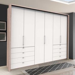 Pharao24.de Panorama Kleiderschrank mit acht Schubladen und drei Faltt&uuml;ren modern