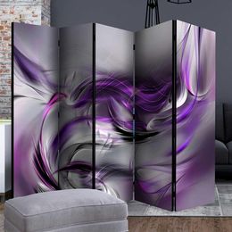 Pharao24.de Paravent mit abstraktem Psychedelic Motiv Grau und Violett