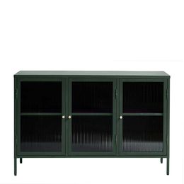 Pharao24.de Glast&uuml;ren Sideboard in Dunkelgr&uuml;n modernem Design