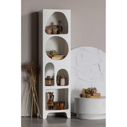 Pharao24.de Wei&szlig;es Esszimmer Regal im Retrostil 180 cm hoch - 48 cm breit