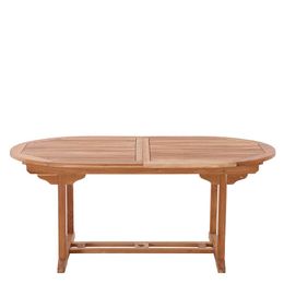 Pharao24.de Ovaler Terrassen Esstisch aus Teak Massivholz ausziehbar