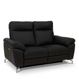 Pharao24.de Zweisitzer Sofa mit Relaxfunktion Schwarz
