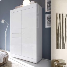 Pharao24.de Hochglanz Highboard in Wei&szlig; online kaufen