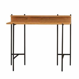 Pharao24.de Designschreibtisch in Akaziefarben und Schwarz 120 cm breit