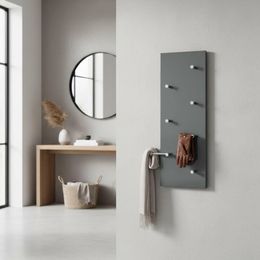 Pharao24.de Wandgarderobe in Grau Hochglanz