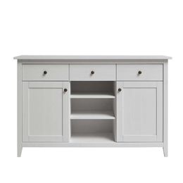 Pharao24.de Landhaus Sideboard aus Kiefer Massivholz Wei&szlig;