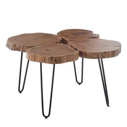 Pharao24.de Baumscheiben Couchtisch aus Akazie Massivholz Industry und Loft Stil