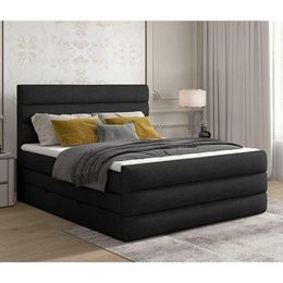 Pharao24.de Doppelbett Boxbett mit Bezug aus Webstoff