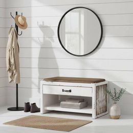 Pharao24.de Shabby Chic Bank f&uuml;r Flur Wei&szlig; und Braun