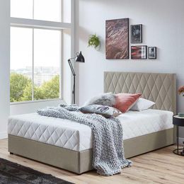 Pharao24.de Stauraum Boxbett in Cremefarben 108 cm Kopfteil