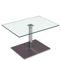 Pharao24.de Couch Beistelltisch mit Glasplatte rollbar und h&ouml;henverstellbar