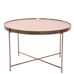 Pharao24.de Design Wohnzimmertisch in Rosegold Vierfu&szlig;gestell Metall