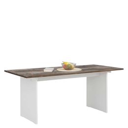 Pharao24.de K&uuml;chentisch in Kiefer dunkel und Wei&szlig; Skandi Design