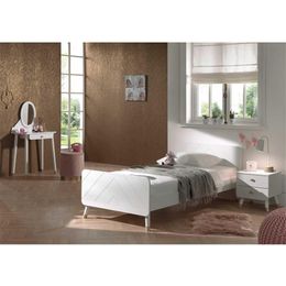 Pharao24.de Jugendschlafzimmer M&auml;dchen in Wei&szlig; & Gold Schminktisch (dreiteilig)